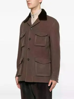 Eleventy Four-pocket Contrast Collar Jacket
