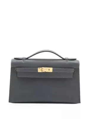 Hermès 2025 Swift Leather Kelly Pochette 22 Handbag - Grey