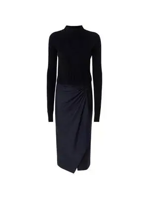 Pinko Ribbed Knit Pinstripe Dress