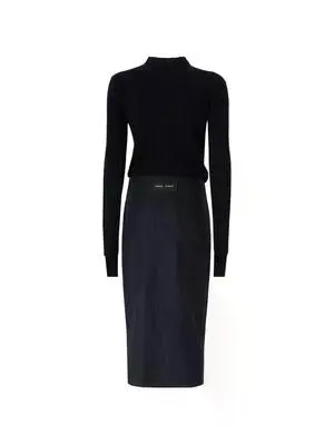 Pinko Ribbed Knit Pinstripe Dress