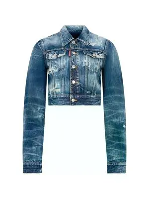 Dsquared2 Dean Cropped Denim Trucker Jacket