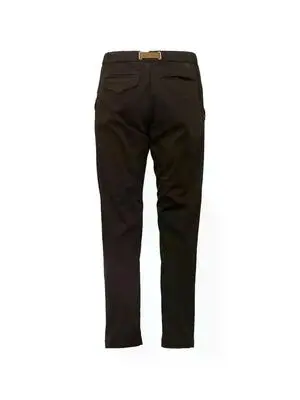 WHITE SAND Belted Gabardine Trousers - Brown