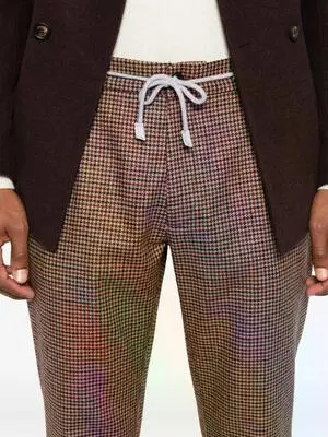 Eleventy Houndstooth Pattern Drawstring Trousers
