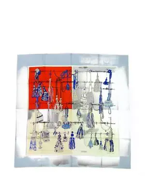 Hermès 2017 Passementerie Quadri Silk Scarf 90 Scarves - Blue