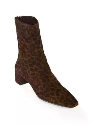 AQUAZZURA Saint Honoré Leopard-print Suede Ankle Boots