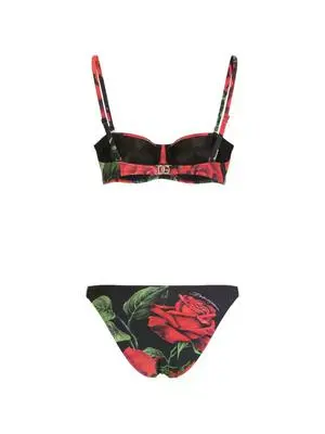 Dolce & Gabbana Rose-print Balconette Bikini