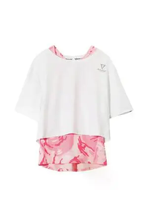AAPE BY *A BATHING APE Layered Effect Logo Print T-shirt - White