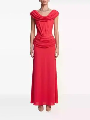POST MERIDIEM Draped Chiffon Maxi Skirt