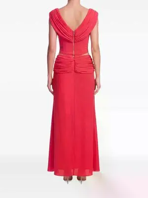POST MERIDIEM Draped Chiffon Maxi Skirt