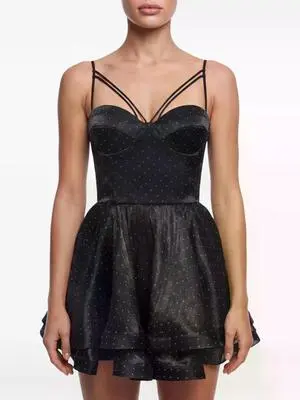 POST MERIDIEM Rhinestone-embellished Bustier Mini Dress