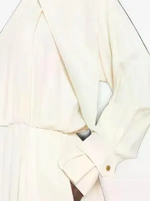 Alberta Ferretti Cape-effect V-neck Dress