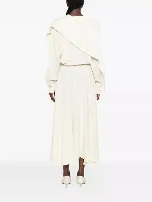 Alberta Ferretti Cape Effect V-neck Dress