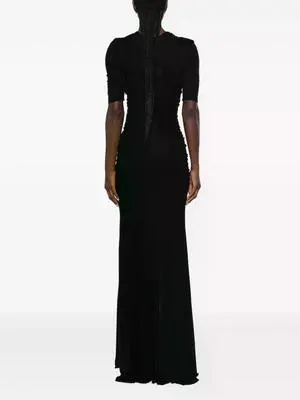 Victoria Beckham Ruched Maxi Dress With Front Slit