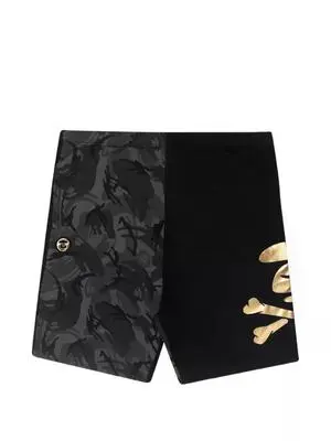 AAPE BY *A BATHING APE Moonface Camouflage-print Shorts - Black