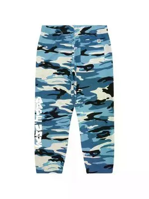 AAPE BY *A BATHING APE Camouflage-print Logo-patch Track Pants - Blue