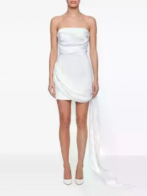 POST MERIDIEM Strapless Rhinestone Embellished Mini Dress
