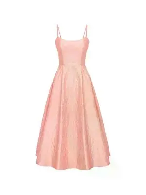 POST MERIDIEM Scoop-neck Corset-style Midi Dress