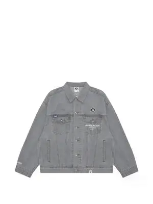 AAPE BY *A BATHING APE Moonface-detail Denim Jacket - Grey