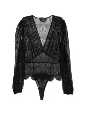 TWINSET Lace-panelled Long-sleeve Bodysuit