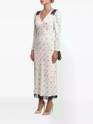 POST MERIDIEM Lace-trimmed Floral Midi Dress