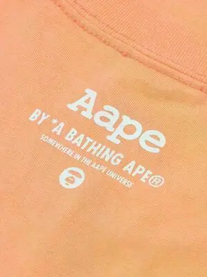 AAPE BY *A BATHING APE Moonface Logo-print T-shirt - Orange