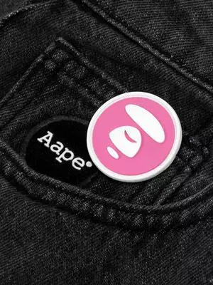 AAPE BY *A BATHING APE Moonface Patch Distressed Jeans