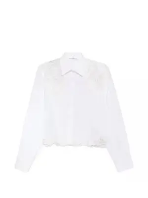 Ermanno Scervino Lace Panel Scalloped Hem Shirt