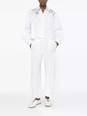 Ermanno Scervino Lace Panel Scalloped Hem Shirt