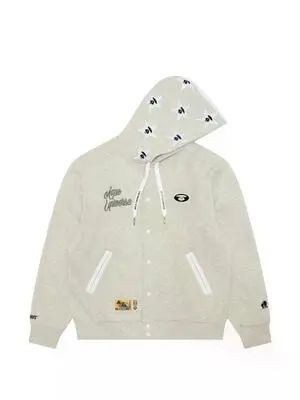 AAPE BY *A BATHING APE Aapeunvs Moonface Logo-patch Hoodie - Grey
