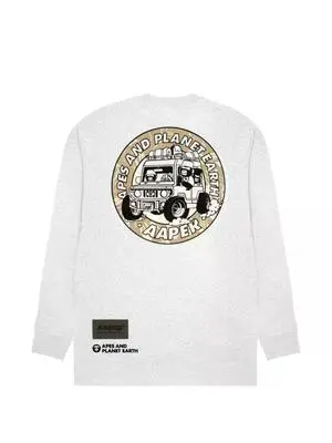 AAPE BY *A BATHING APE Aaper Graphic-print Long-sleeve T-shirt - Grey