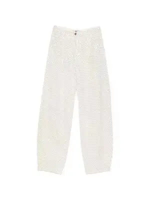 Elisabetta Franchi Stud-embellished Wide-leg Jeans