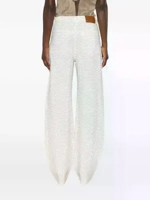 Elisabetta Franchi Stud-embellished Wide-leg Jeans