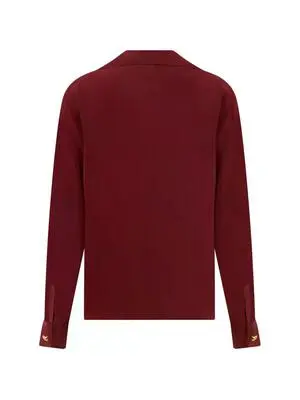 Max Mara Silk Long-sleeve Polo Shirt - Red