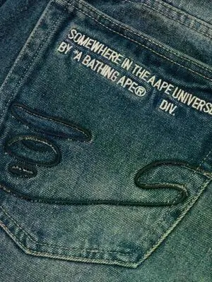 AAPE BY *A BATHING APE Moonface Patch Jeans