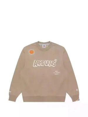 AAPE BY *A BATHING APE Moonface Graphic-print Sweatshirt - Neutrals