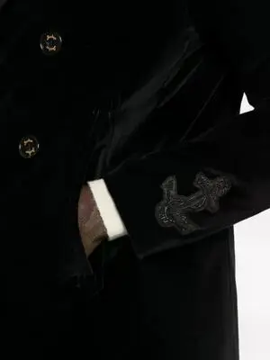 SEALUP Double-breasted Velvet Coat