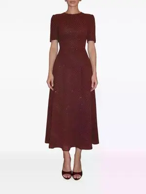 POST MERIDIEM Rhinestone-embellished Midi Dress