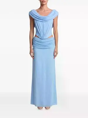 POST MERIDIEM Draped Chiffon Maxi Skirt