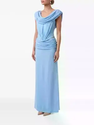 POST MERIDIEM Draped Chiffon Maxi Skirt