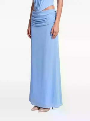 POST MERIDIEM Draped Chiffon Maxi Skirt