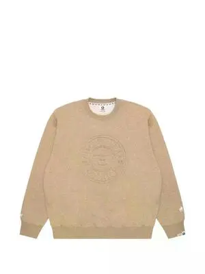 AAPE BY *A BATHING APE Logo-embossed Crew-neck Sweatshirt - Neutrals