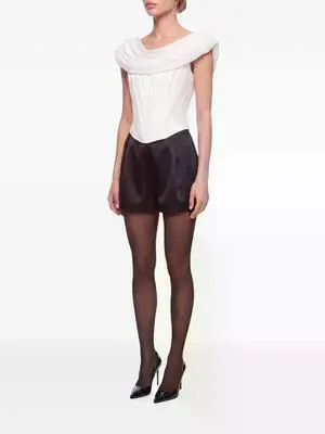 POST MERIDIEM Sleeveless Draped Zip-fastening Top - White