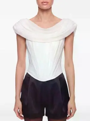 POST MERIDIEM Sleeveless Draped Zip-fastening Top