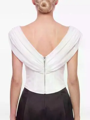 POST MERIDIEM Sleeveless Draped Zip-fastening Top