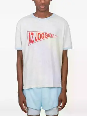 ALEX ZONO Logo-print Ringer T-shirt - Grey