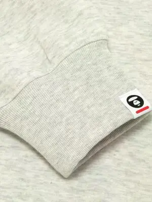 AAPE BY *A BATHING APE Embroidered Logo Crew Neck Sweater - Grey