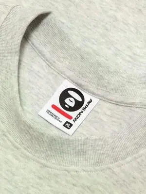 AAPE BY *A BATHING APE Embroidered Logo Crew Neck Sweater - Grey
