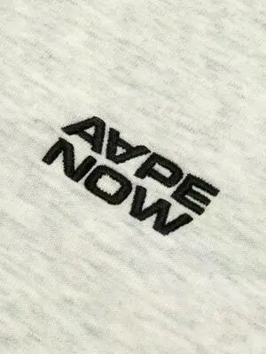 AAPE BY *A BATHING APE Embroidered Logo Crew Neck Sweater - Grey