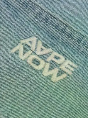 AAPE BY *A BATHING APE Moonface Washed Denim Shorts