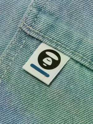 AAPE BY *A BATHING APE Moonface Washed Denim Shorts